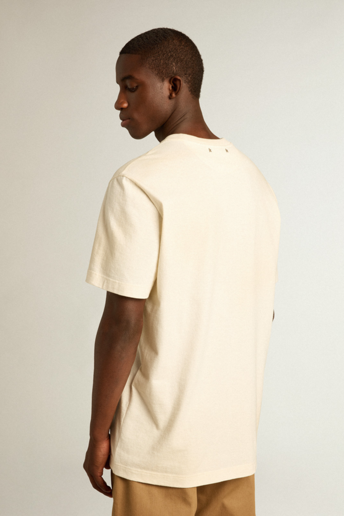 Tee-Shirt Héritage Coton Blanc Vieilli - Boutique Jean Gaillard